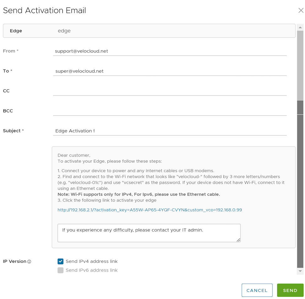 VeloCloud SD-WAN 5.2 - Configuration Guide - Activate the SD-WAN Edge ...