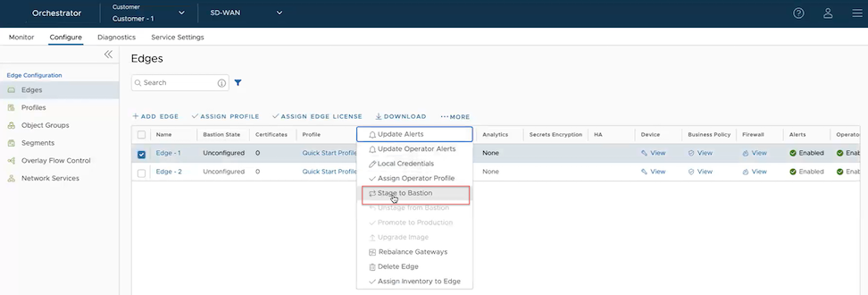 VeloCloud SD-WAN 5.2 - Configuration Guide - Stage an SD-WAN Edge to ...