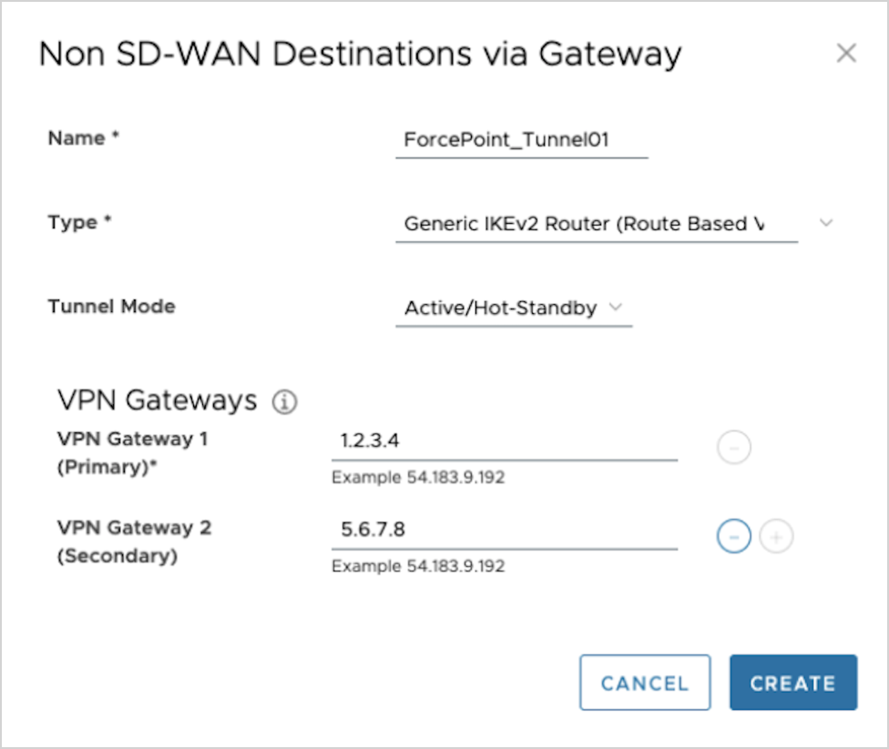 IG - VeloCloud SD-WAN Forcepoint SSE Integration Guide - Arista