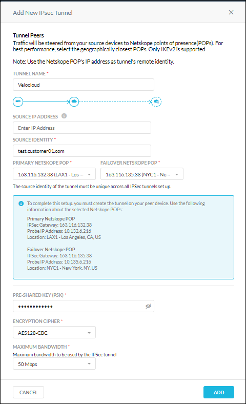 VeloCloud SD-WAN Netskope - Integration Guide - Configure IPsec from VeloCloud Gateway to ...