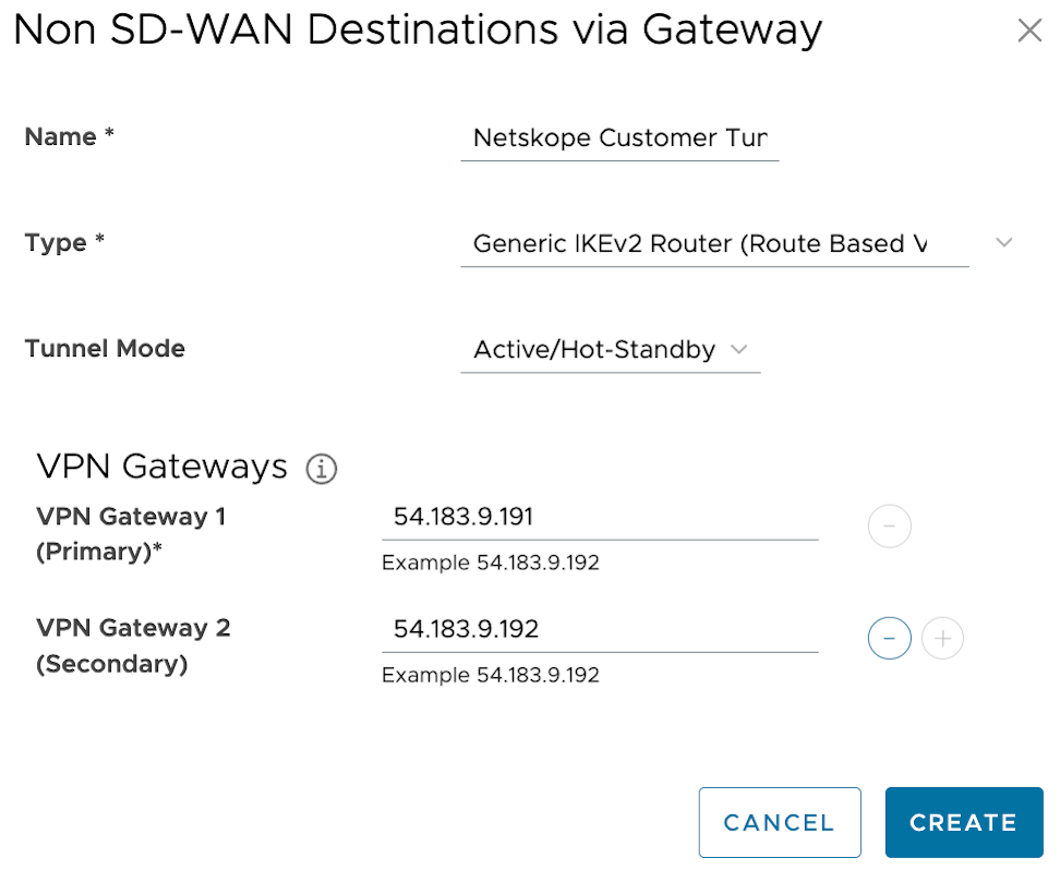 VeloCloud SD-WAN Netskope - Integration Guide - Configure Non SD-WAN Destination via Gateway ...