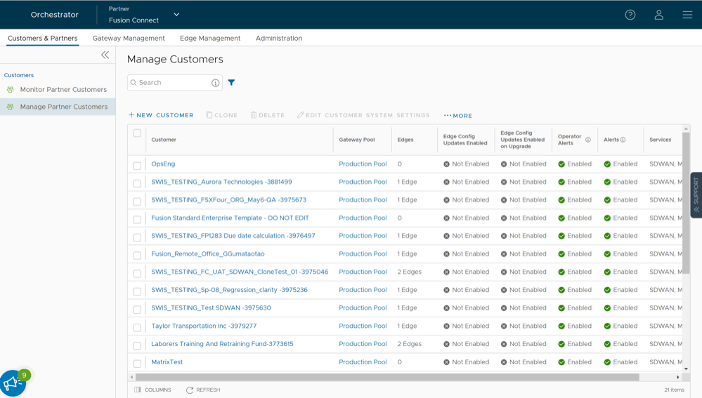 VeloCloud SD-WAN 6.0 - Partner Guide - Manage Partner Customers - Arista