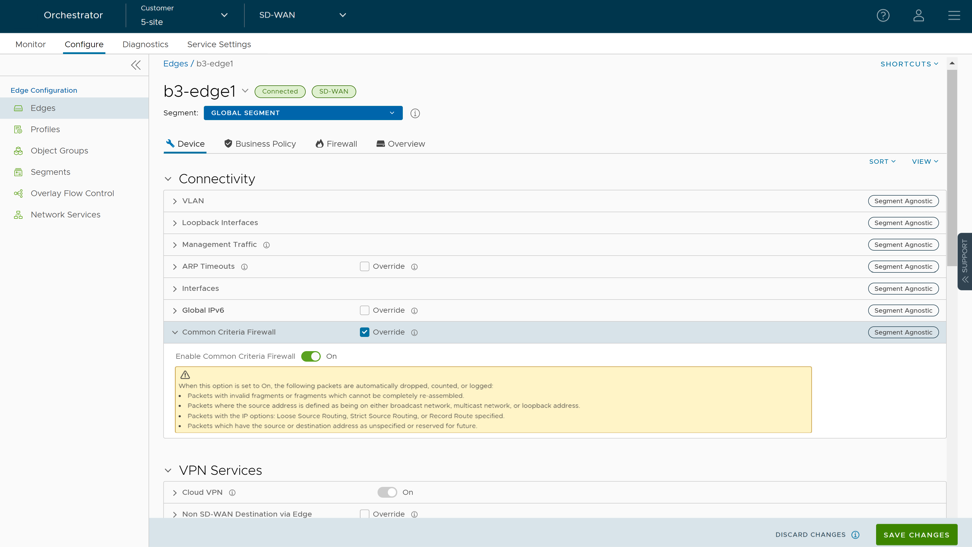 VeloCloud SD-WAN 6.4 - Administration Guide - Configure Edges with New ...