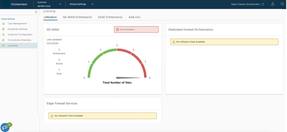 VeloCloud SASE 6.4 - Global Settings Guide - Licensing - Arista