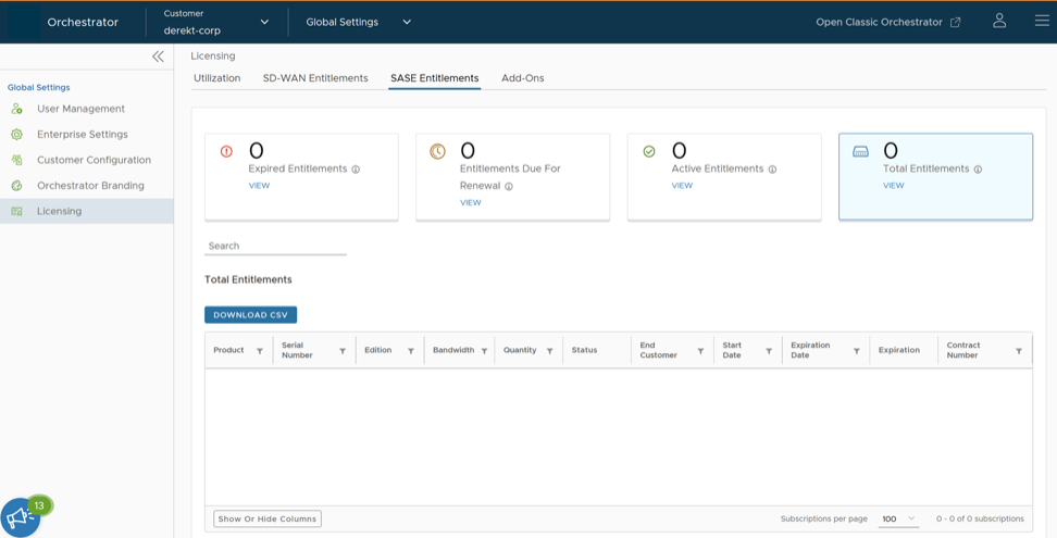 VeloCloud SASE 6.4 - Global Settings Guide - Licensing - Arista