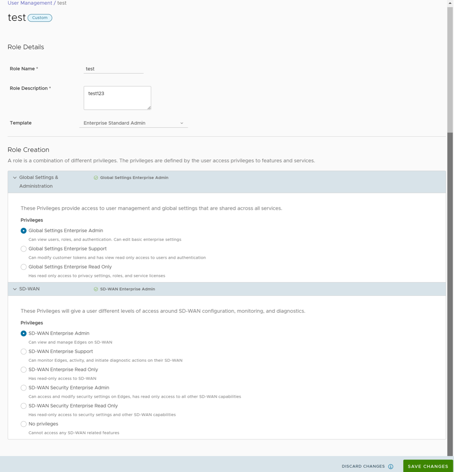 VeloCloud SASE 6.4 - Global Settings Guide - User Management - Arista