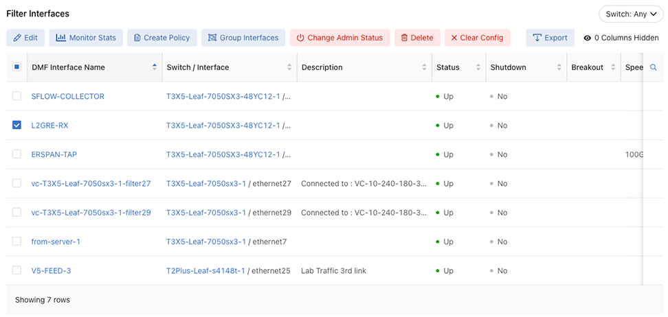 DMF User Guide - Managing DMF Switches and Interfaces - Arista